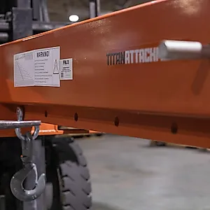 Titan Attachments Fork Mounted Adjustable Hoist Jib Boom Crane, Manual Telescopes 79"-147", 6000 LB Lift Capacity, Two 3 Ton Swivel Hooks, Ideal for Warehouse or Factories