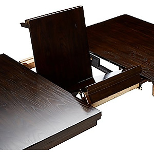 Signature Design by Ashley Haddigan Traditional Rectangular Dining Extension Table, Seats up to 8, Dark Brown