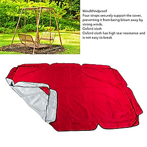 lesiega Swing Canopy Replacement Canopy Top Cover with 4 Reinforcing Straps Waterproof Sun Resistant Oxford Cloth Replacement Canopy Top for Outdoor Garden Patio Porch Yard(Red)