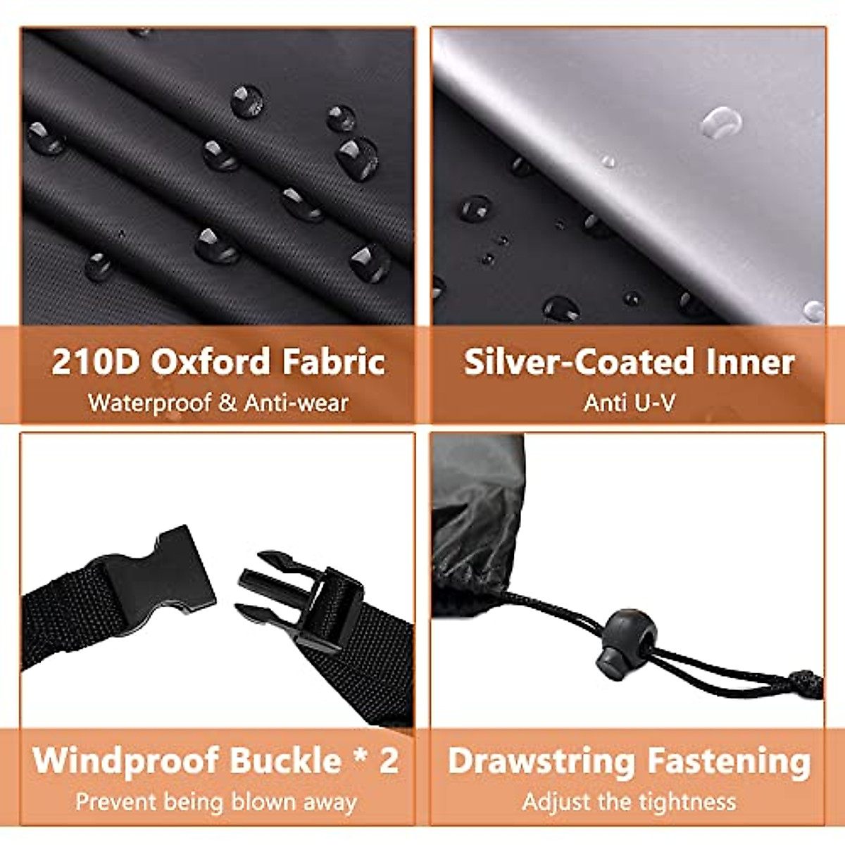 Patio Stackable Chair Cover, Garden Pool Deck Stacked Chair Waterproof Furniture Protector for 4-6 Stacks of Stools, 34"L x 26"W x 46"H