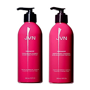 JVN Undamage Strengthening Shampoo & Conditioner Bundle, Undamaged Collection set for Dry Hair, Smooths Strands and Repairs Hair, Sulfate Free (10 Fl Oz)