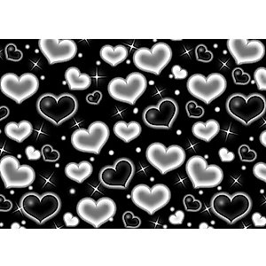 LYCGS 7X5FT Black Heart Photo Backdrop 90s Backdrops for Photoshoot Valentine's Day Backdrop Women Men Happy Birthday Photography Background Banner Photo Booth Studio Props X-14