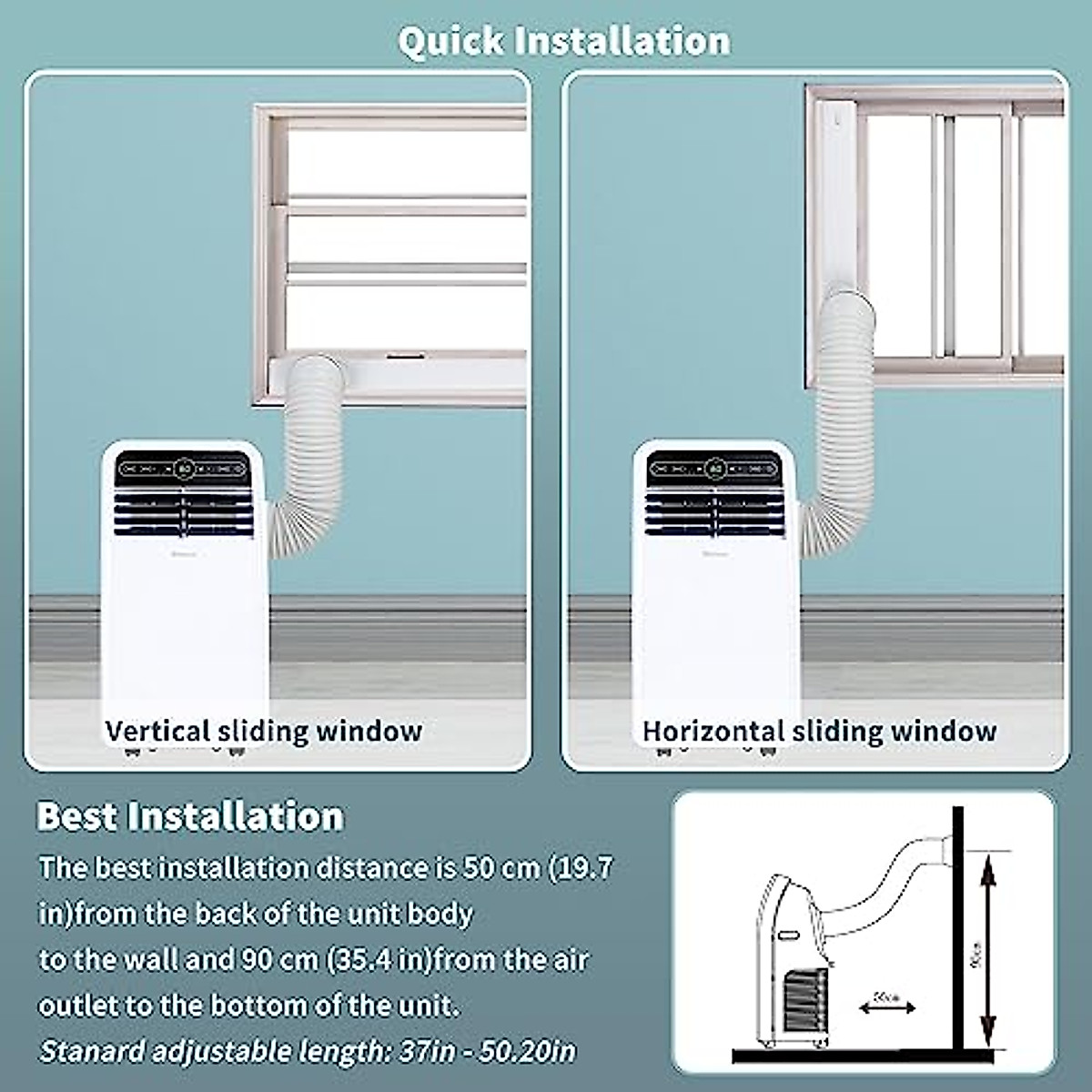 Shinco 8,000 BTU Portable Air Conditioner, Portable AC Unit with Built-in Cool, Dehumidifier & Fan Modes for Room up to 200 sq.ft, Room Air Conditioner with Remote Control, Installation Kit
