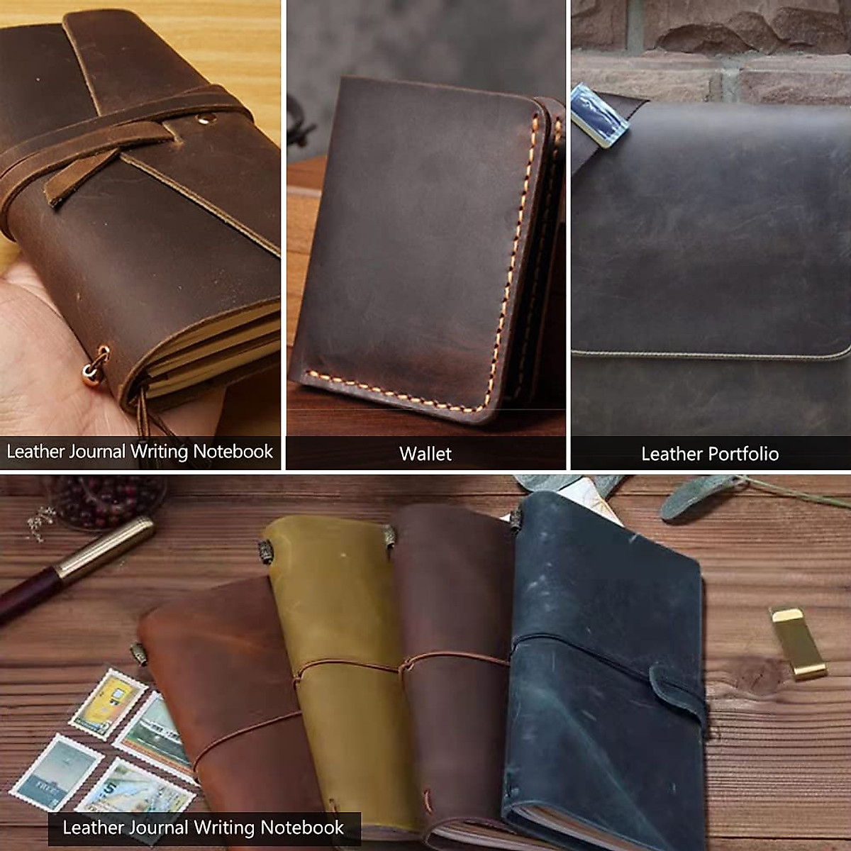 Tooling Leather Square 1.8-2.0MM Thick Genuine Top Full Grain Oil Tan Crazy Horse Cowhide Leather Sheets for Crafts Tooling Sewing Wallet Earring Hobby (Brown, 6"x12")