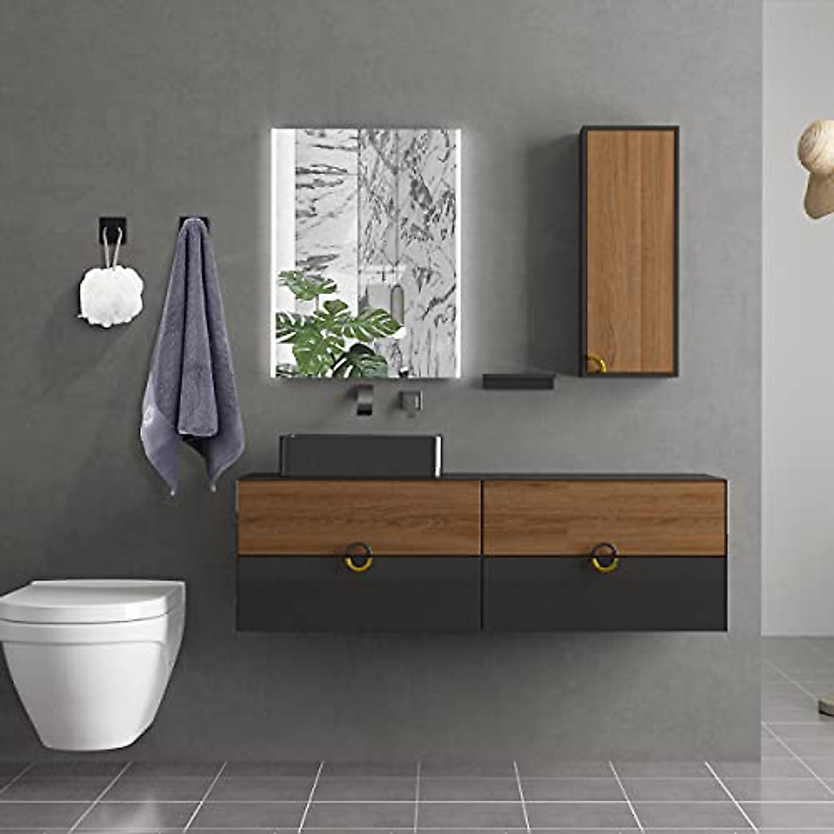 Nolimas 2 Pack Matte Black Towel Hook Stainless Steel Bathroom Rustproof Clothes Towel Coat Hook Wall Mounted Square Toilet Kitchen Heavy Duty Door Hanger