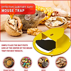 3 Sets Mouse Trap Bucket - Multi-Catch, Auto-Reset, Humane or Lethal Rat Trap - Mouse Traps Indoor for Home, Farm, Warehouse, Garage, Great Rat Traps, 5 Gallon Bucket Compatible(Yellow)