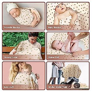 kmilro Muslin Swaddle Blankets 4 Pack Baby Swaddle Blankets for Unisex 40 x 40 inches Newborn Receiving Blanket Cotton Soft Breathable Muslin Baby Swaddles for Boys & Girls