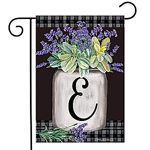 Farmhouse Monogram Letter E Garden Flag Floral Briarwood Lane 12.5" x 18"