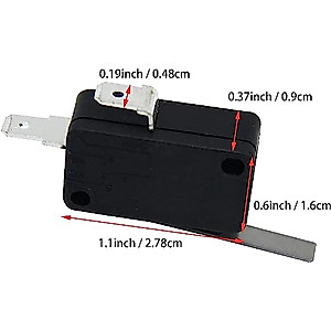 PASPRT 4 Packs WR23X10783 Refrirator Dispenser Switch for Hotpoint Refrirator PS8259956 WR23X10171 WR23X10224 6600JB3001E 6600JB3001C,Terminal Width 3/16'' (Normally Open) -Black