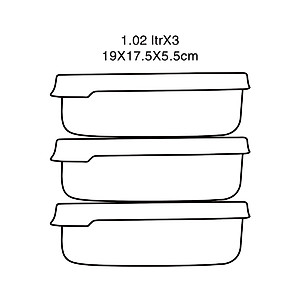 Wham 6PCS BPA Free Reusable Plastic Container Food Saving Storage Set Safe Food Box Set - Airtight, Leakproof, Microwave, Freezer & Dishwasher Safe, Set of 3, (4 Cup)