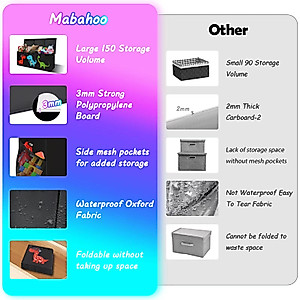 Extra Large Toy Box, Collapsible Sturdy Toy Storage Organizer with Lids, Dinosaur Toy Box for Boys Girls, 40"x16"x16" Kids Toy Chest Bin Box Baskets for Living Room, Playroom, Bedroom, Nursery, Black