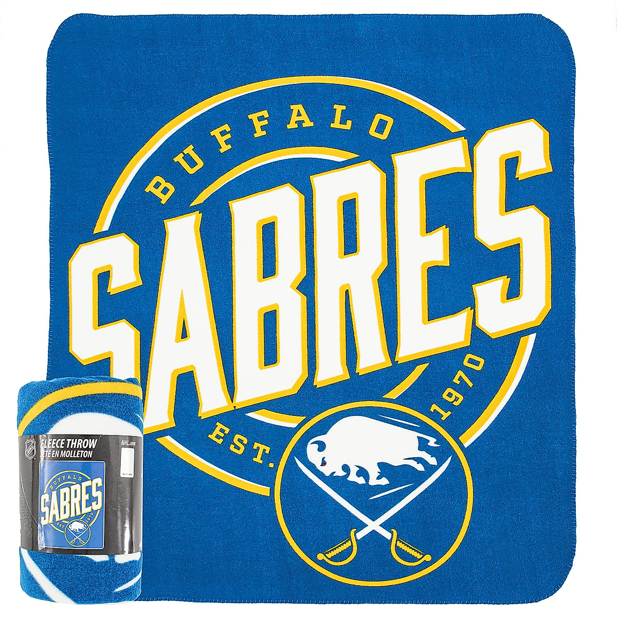 Northwest NHL Buffalo Sabres Unisex-Adult Fleece Throw Blanket, 50" x 60", Campaign