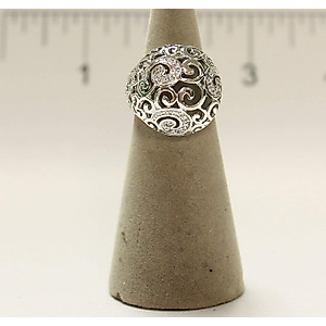RS Covenant Women's Rhodium Plated Dress Ring Vintage Style Filigree 109 (10)