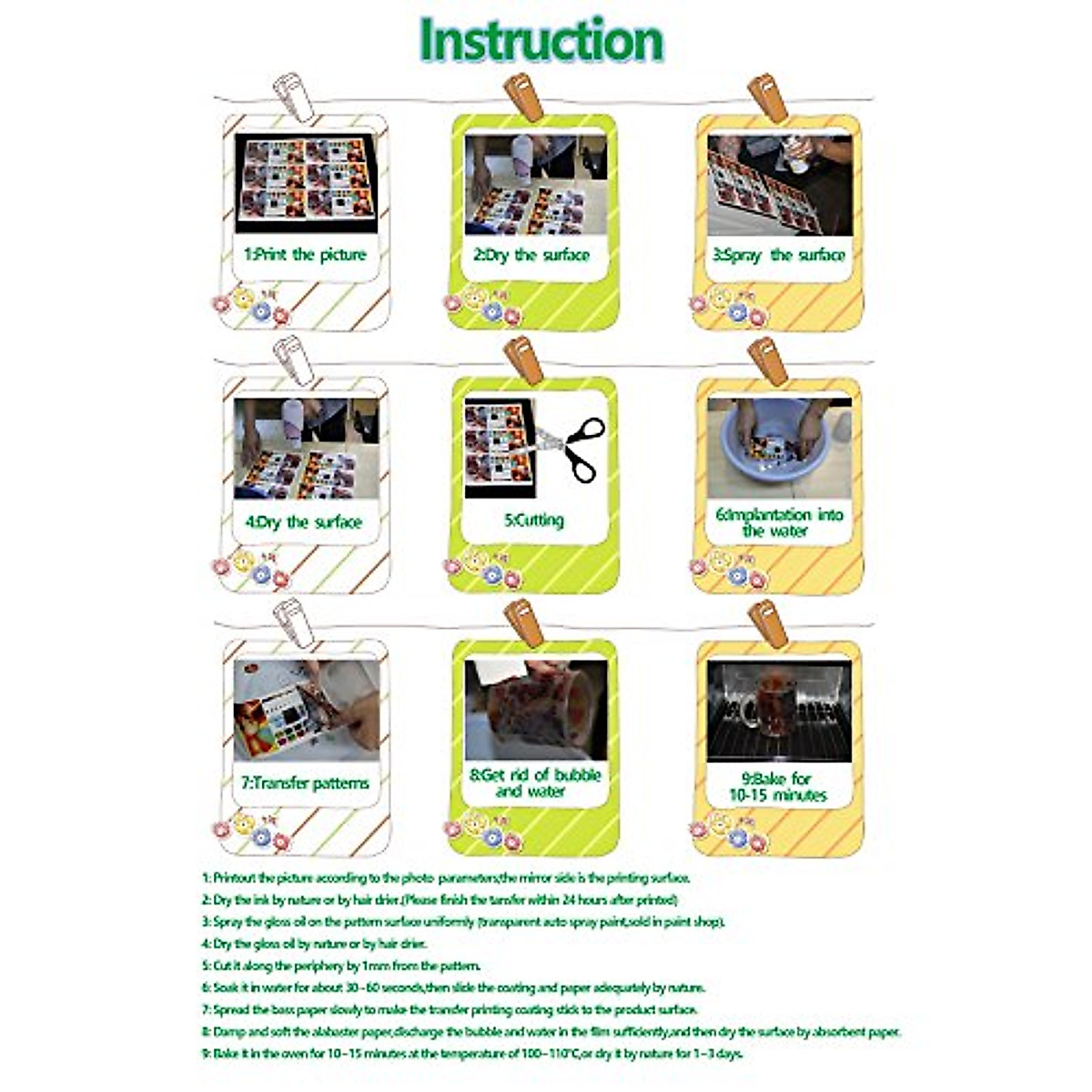 Rolurious 20 Sheets A4 Inkjet Water Slide Decal Transfer Paper DIY Sheets White Waterslide Paper