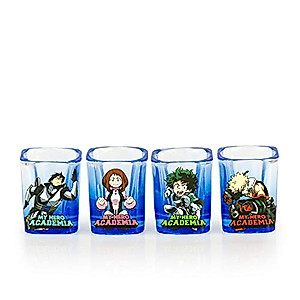 Just Funky My Hero Academia 2oz Square Shot Glass 4 Pack