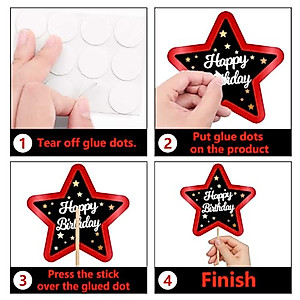 Happy 50th Birthday Red and Black Table Honeycomb Centerpieces Balloons Theme Decor Table Toppers Table Decorations for Girls Women Princess 50 Years Old Birthday Party Supplies Bday Background Gold