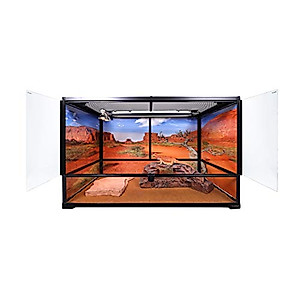 Reptile Habitat Background; Monument Valley with Tree, for 36Lx24Wx18H Terrarium, 3-Sided Wraparound