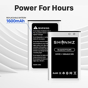 SCP-70LBPS Battery, Upgraded[1600mAh] Super High Capacity New 0 Cycle Replacement Battery for Kyocera Cadence 4G LTE S2720 Verizon Flip Phone Li-ion Battery