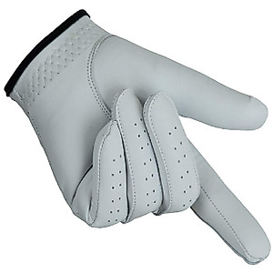 SAHIZ Genuine Cabretta Leather Golf Gloves Men Left Hand Single Value Pack Premium Feel Fit and Comfort. (Cadet Large, Left Handed)