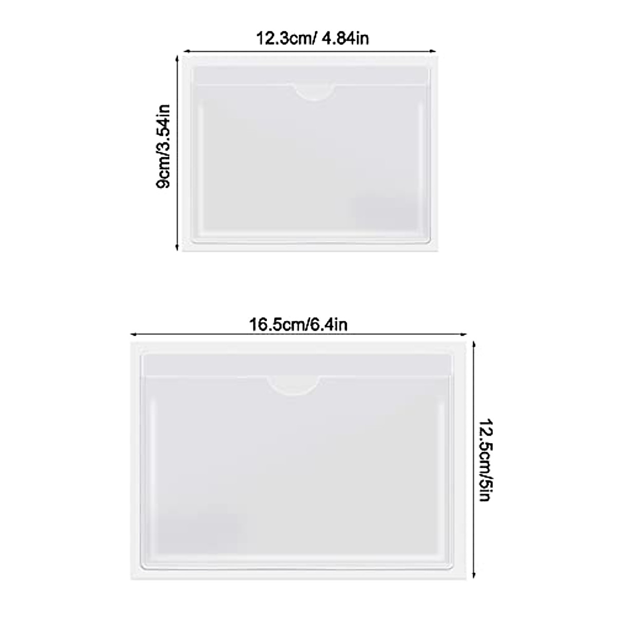 Self-Adhesive Index Card Pockets 30 Pcs 4.72 x 3.54 Inches & 10 Pcs 6.5 x 5 Inches, Blank Insert Cards for Storage Organizing Catalogs and Loss prevention