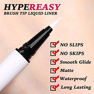 FAEYLI MAKEUP Ultra-Fine Felt-Tip or Microtip Liquid Eyeliner Pen White Waterproof Quick Drying Formula,021 Fl. Oz