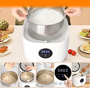 Generic Digital Rice Cooker,Low Sugar Rice Cooker Rice Cooker 6 Cup 3.15Qt Steamer, Soup Pot，Grain Cooker, Multicooker 24h Keep Warm & Timer,Easy To Clean, white
