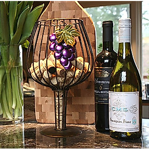 Big Wine Glass Cork Holder for Wine Lovers by Thirteen Chefs