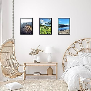 JCJMY 9x13 Picture Frame Black for Wall Hanging, Wall Mounting Horizontally or Vertically, 9 x 13 Wall Gallery Poster Photo Frame with Shatter Resistant Plexiglass, Black