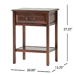 Christopher Knight Home Banks Acacia Wood Accent Table, Brown Mahogany