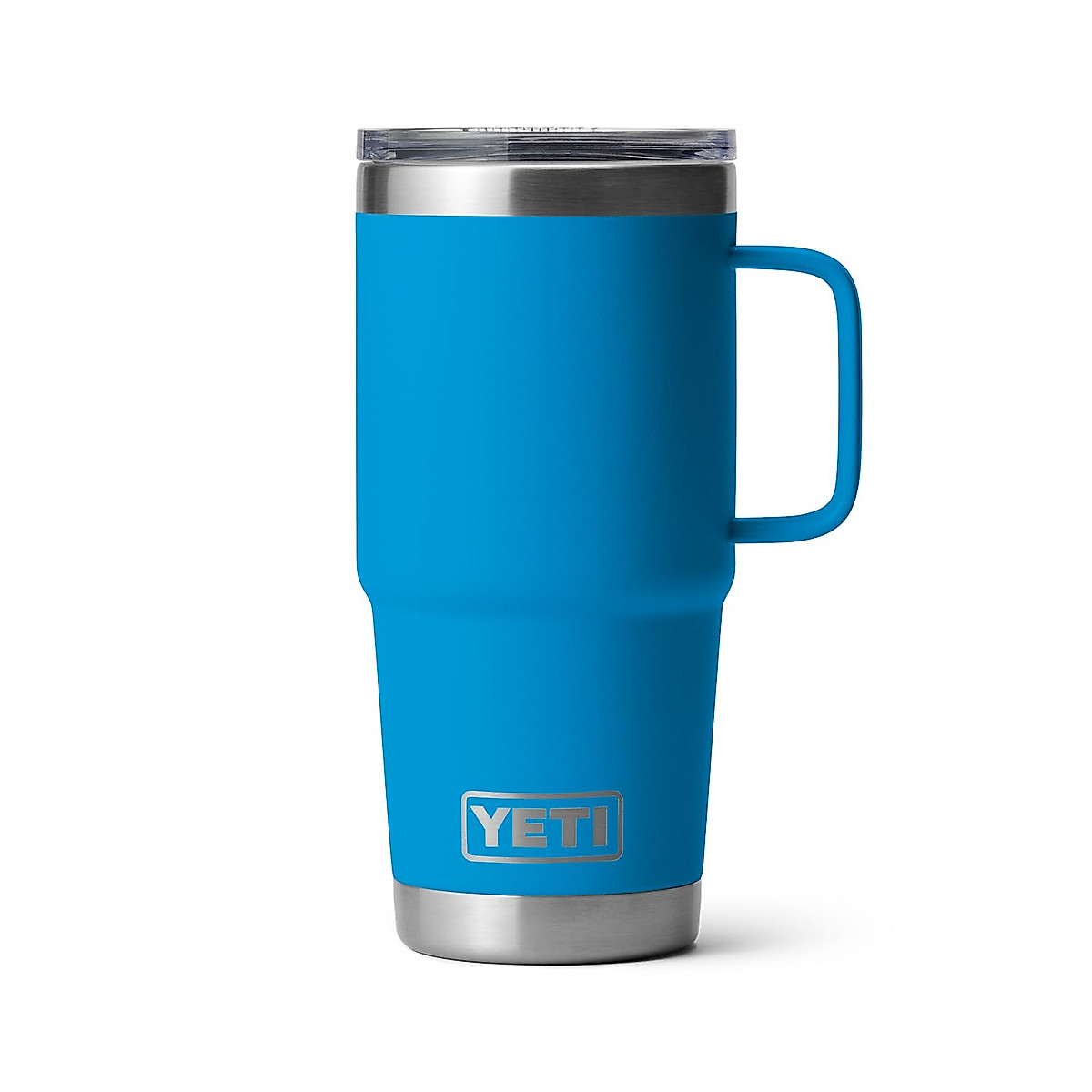 YETI Rambler 20 oz Travel Mug, Stainless Steel, Vacuum Insulated with Stronghold Lid, Big Wave Blue