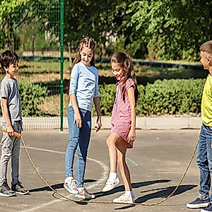 JGM Jump Rope for Kids - Adjustable Tangle-Free Rope Skipping Rope with Soft Beaded Segment for Fitness Workout Exercise 9.2 Ft