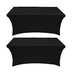 Bliss Casa - 2 Pack, 6FT Stretchable Table Covers - Tight Fit Washable and Wrinkle Resistant Spandex Tablecloths, Ideal for Both Indoor and Outdoor Events and Parties
