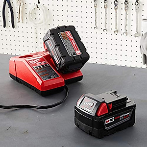 Milwaukee 48-59-1850 M18 RED LITHIUM XC 5.0 Ah Batteries (2) + 48-59-1812 M12 and M18 Multi Voltage Charger kit