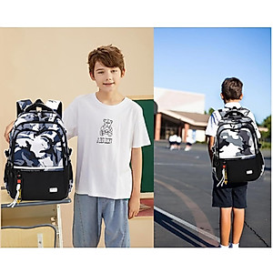 MITOWERMI Boys Backpack for Kids Camouflage School Bags for Elementary Primary Student Bookbags Middle Backpacks Teen Casual Travel Back Pack