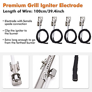 Grill Replacement Parts for Charbroil Advantage Series 3 Burner 463343015, 463642116, 463435115, 463436815, 463335115 Gas Grills, Stainless Pipe Burner, Heat Plate, Carryover Tube, Igniters.