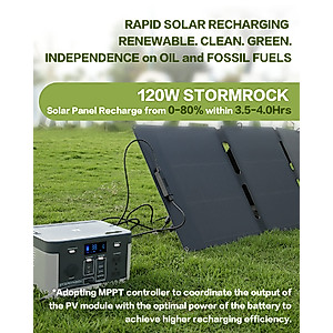 STORMROCK Portable Power Station,110V/300W Pure Sine Wave AC Outlet,294.4Wh Solar Generator with LiFePO4 Lithium Battery, LED Light for Outdoor Camping Travel Hunting Blackout,Silver