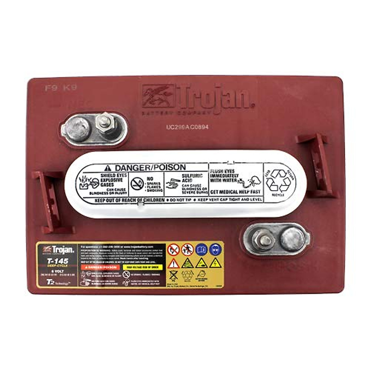 Trojan T145 6 Volt, 260 AH Deep Cycle Battery - 6 Pack