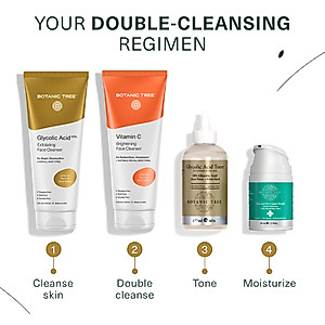 Botanic Tree Vitamin C Face Wash - Facial Cleanser for All Skin Types, Aging Skin, Dry Skin, Minimizing Acne scars, Brightening, Reduce Breakouts - Face Wash for Women & Men