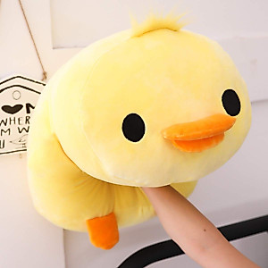PUEENOD Duck Plush Toy, Duck Plushie Stuffed Animal Toy Gifts for Kids Yellow 15Inch