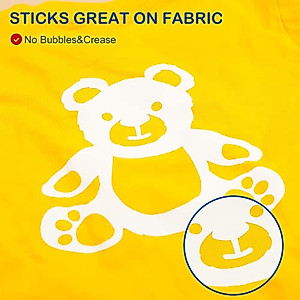 FURWEY Heat Transfer Vinyl Rolls HTV Vinyl - 12" x 25Ft White Iron on Vinyl, Easy to Cut & Weed for Heat Vinyl Design