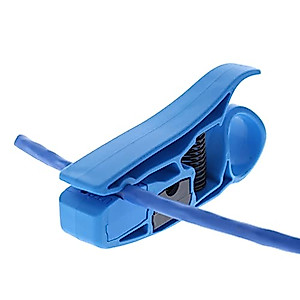 IDEAL Industries, Inc. 45-605 PrepPRO Coax/UTP Cable Stripper, Cable Stripping Tool for RG-59/RG-59 Plenum/RG-6/RG-6 Plenum/RG-6 Quad/RG-6 Quad Plenum, Blue, 1 Coax Stripper,Gray