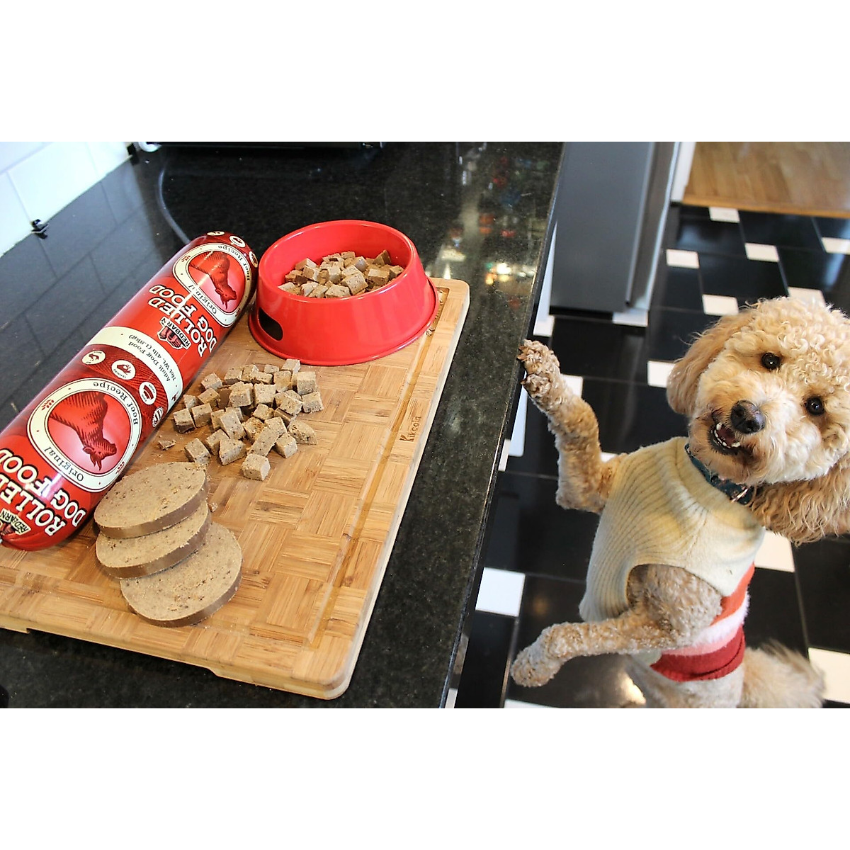 Redbarn Premium Rolled Dog Food, Semi-Moist, Beef Recipe - High Protein Full Feed, Topper, Training Treat, or Pill Pouch - Balanced Meal with Functional Ingredients - 4 lb. (8 Rolls)