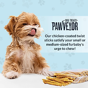 Pawveyor 5" Chicken Wrapped Rawhide Twists - Pack of 45 All-Natural, Rawhide Dog Treats Small Dogs - Great Puppy Treats for Teething Small Dogs - Odor-Free and Long-Lasting, Supports Dental Health