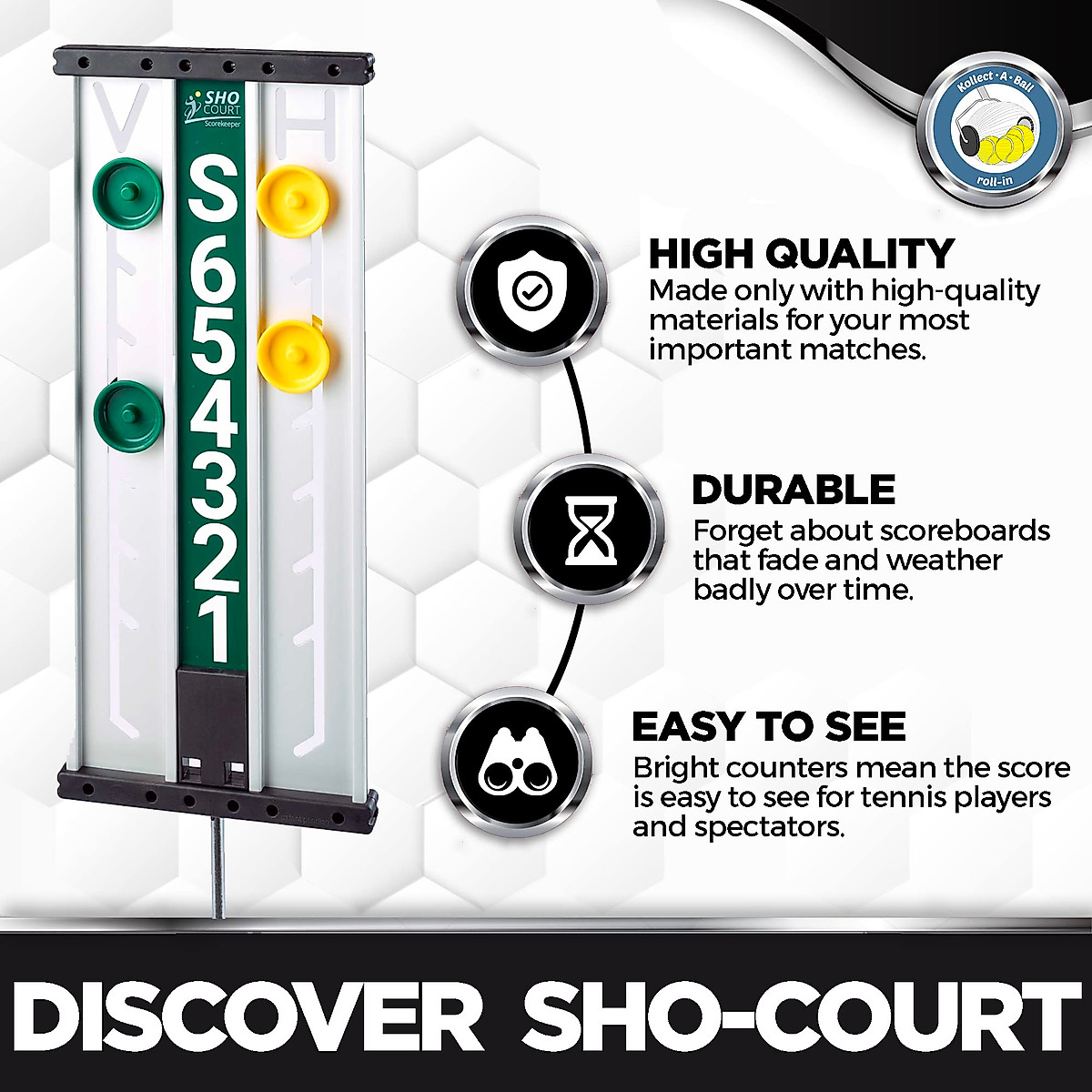 Sho Court Tennis Scorekeeper/Scoreboard (1 to 9 Games)