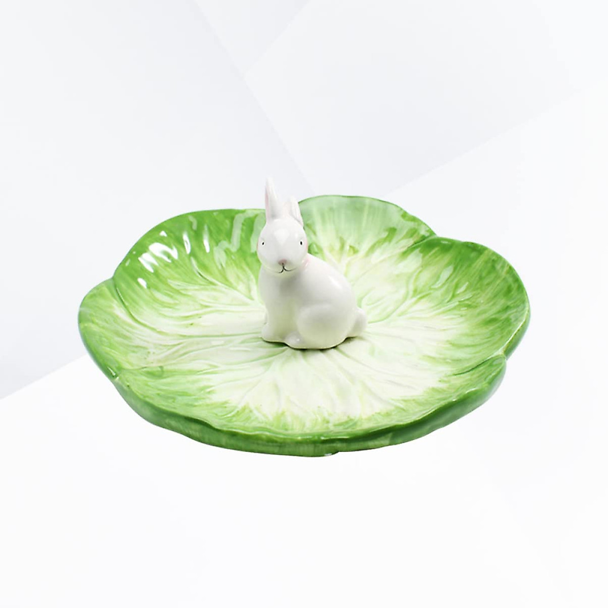 Housoutil Cabbage for Shaped Easter Porcelain Multipurpose Dessert Snack Mixing Design Snacks Tray Serving Bowl Party Display Chinese Salad Kids Green Dinner Plate Seasoning Round Fruit