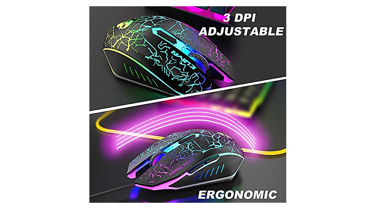 5 in 1 RGB Gaming Keyboard & Mouse Combo Set