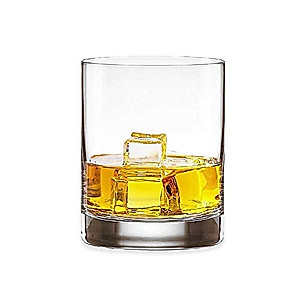 Lenox Tuscany Classics Cylinder DOF Whiskey Glasses with Pineapple Engraving/Set of 4 Engraved Crystal Rocks Glasses for Bourbon, Scotch, Rye, Clear