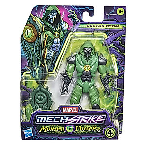Hasbro Marvel Avengers Mech Strike Monster Hunters Doctor Doom Toy,6-Inch-Scale Action Figure with Accessory,Toys for Kids Ages 4 and Up