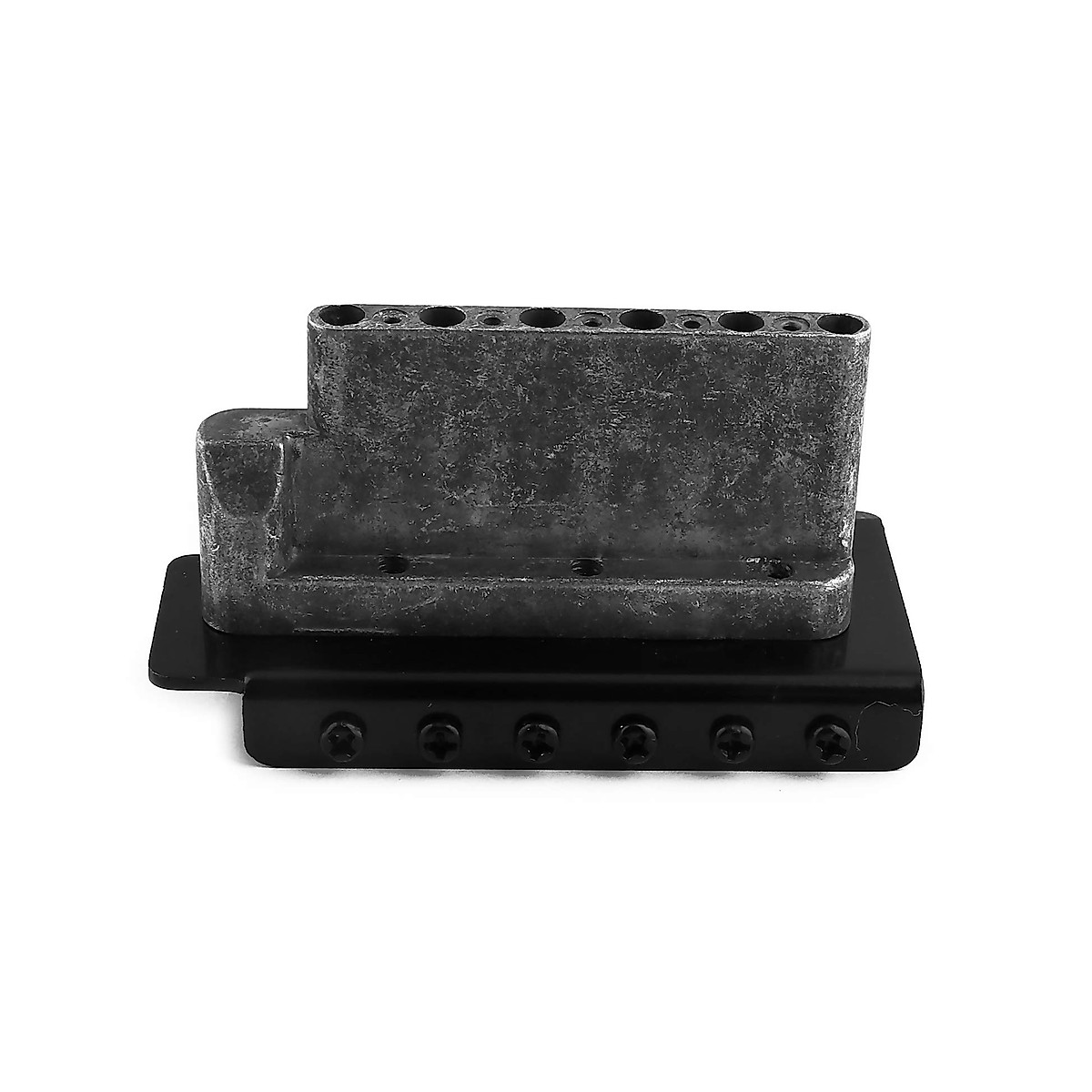 Metallor 6 String Guitar Tremolo Bridge with Whammy Bar for Fender Strat Squier Style Electric Guitar Black.