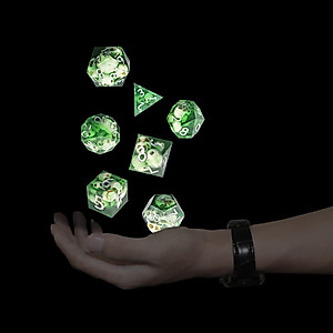 Polyhedron Dice Set of DND Resin Dice Set Green Dice Set D&D Skull Dice Dungeons and Dragons Dice of D&D Sharp Edge Dice RPG Dice of Dice Game